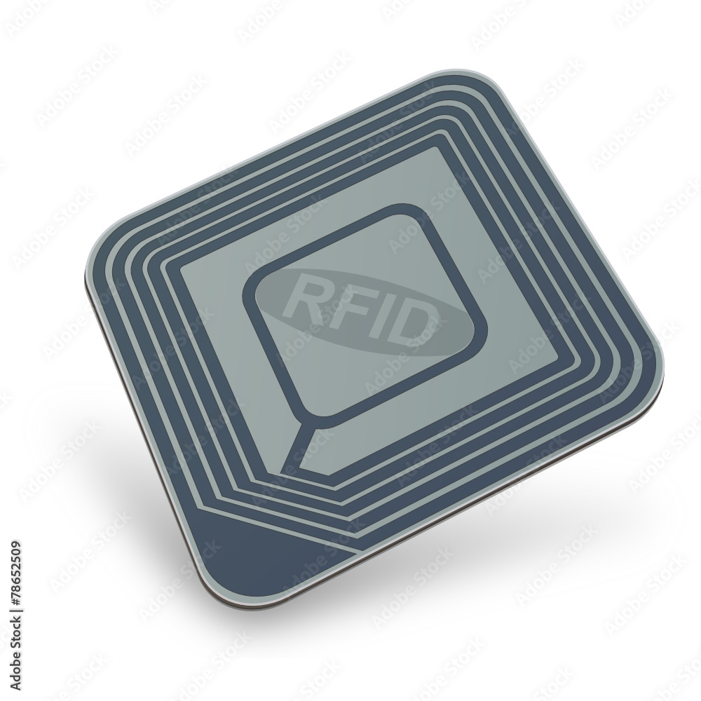 Blue RFID chip (3D) Stock-Vektorgrafik | Adobe Stock