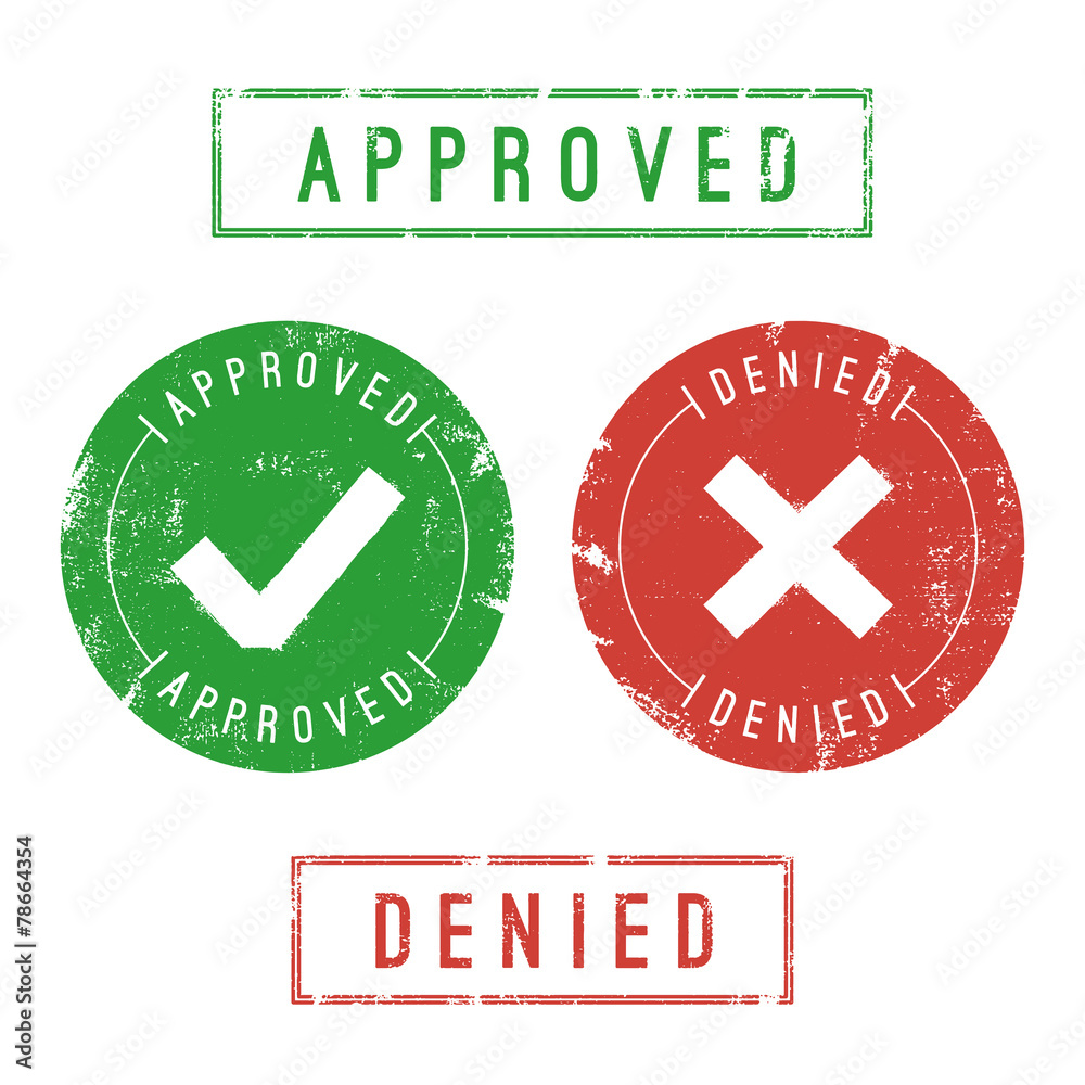 Approved and Denied Stamps Stock Vector | Adobe Stock