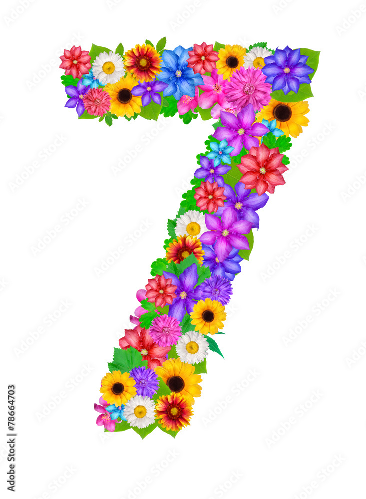 number 7 made from flowers Stock Photo | Adobe Stock