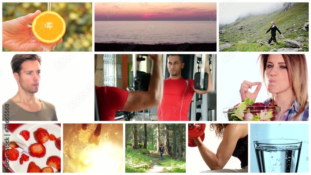 healthy life montage Stock Video | Adobe Stock