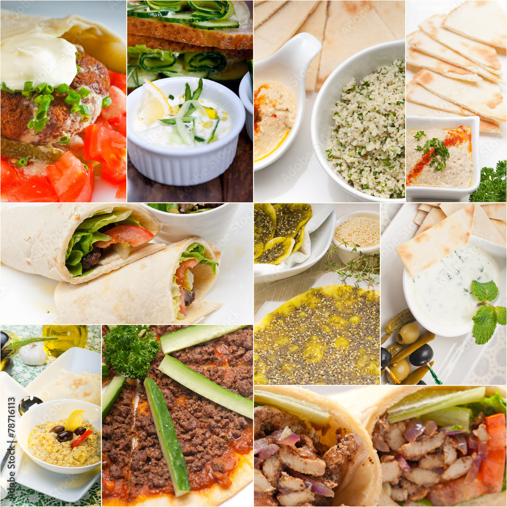 Arab middle eastern food collage Stock Photo | Adobe Stock