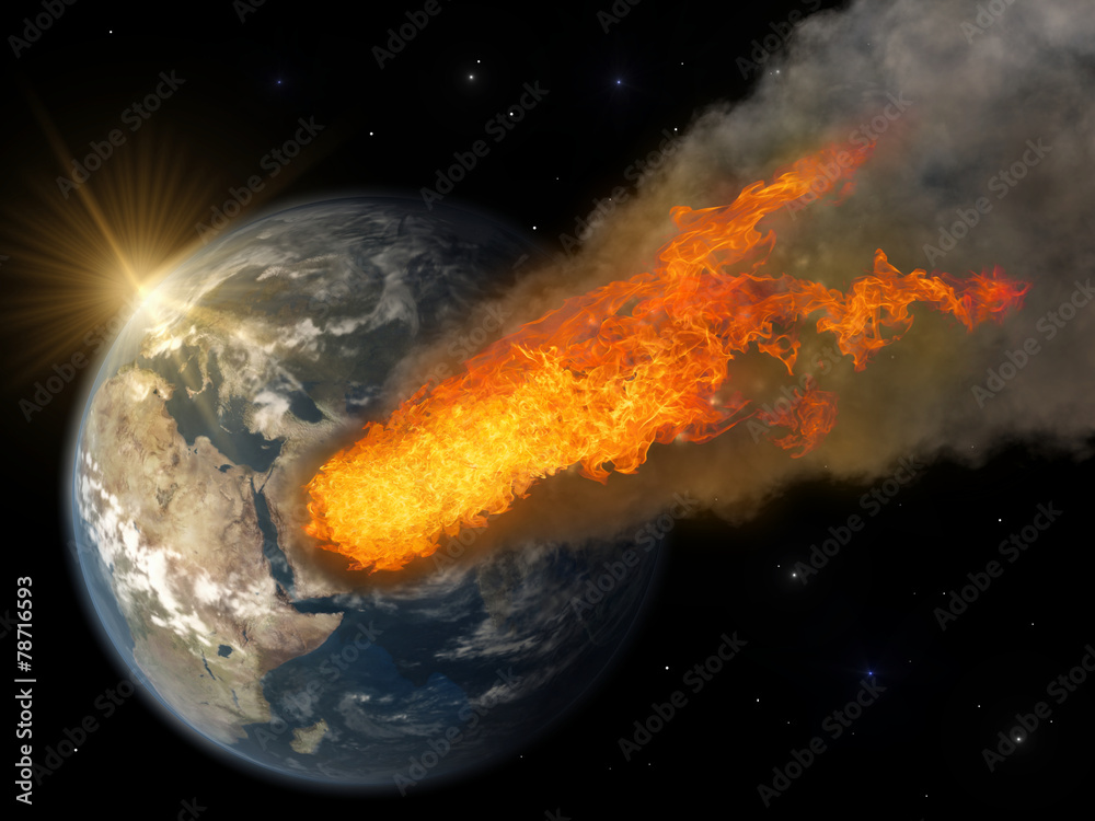 Asteroid impact Stock Illustration | Adobe Stock