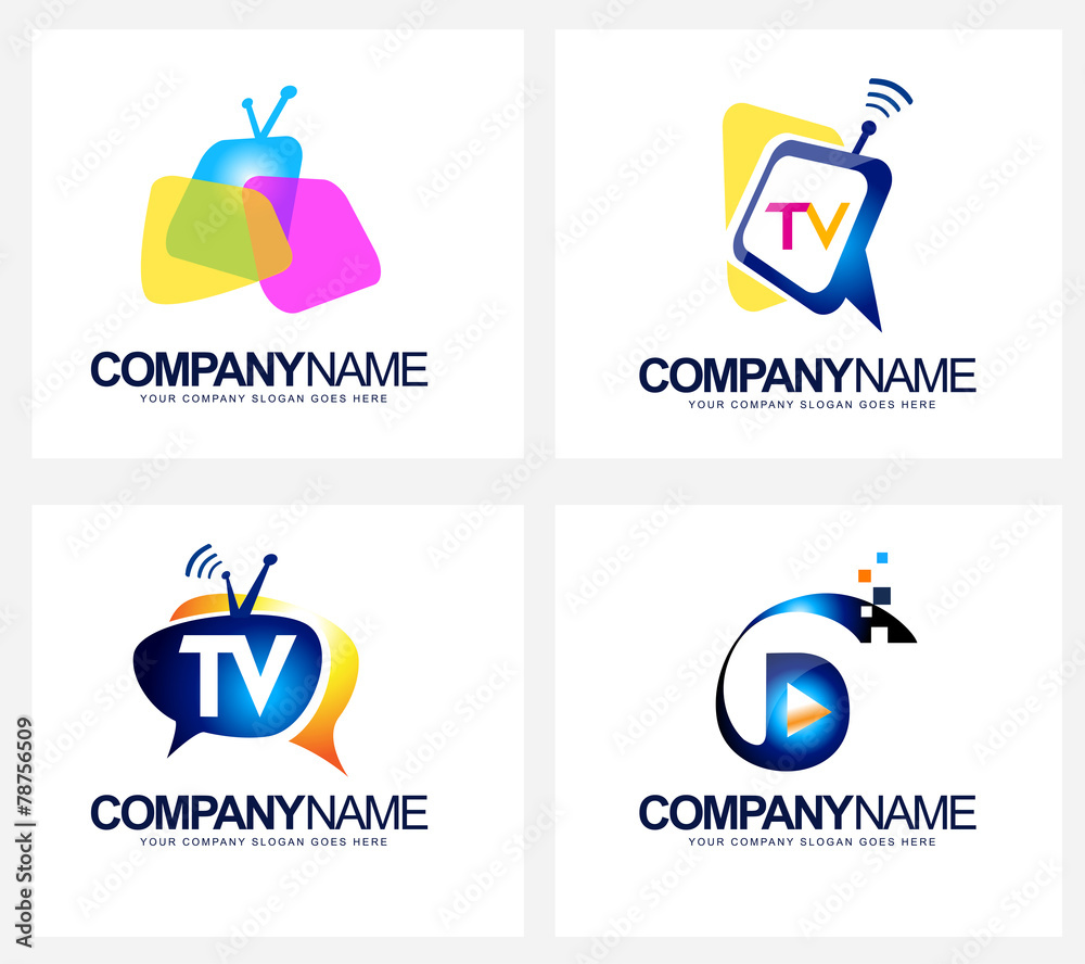 Tv Broadcast Logo. Creative vector icon design for television Stock ...