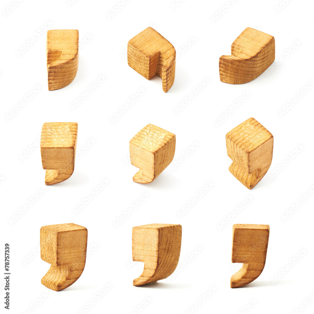 Set of nine comma symbols isolated Stock Photo | Adobe Stock