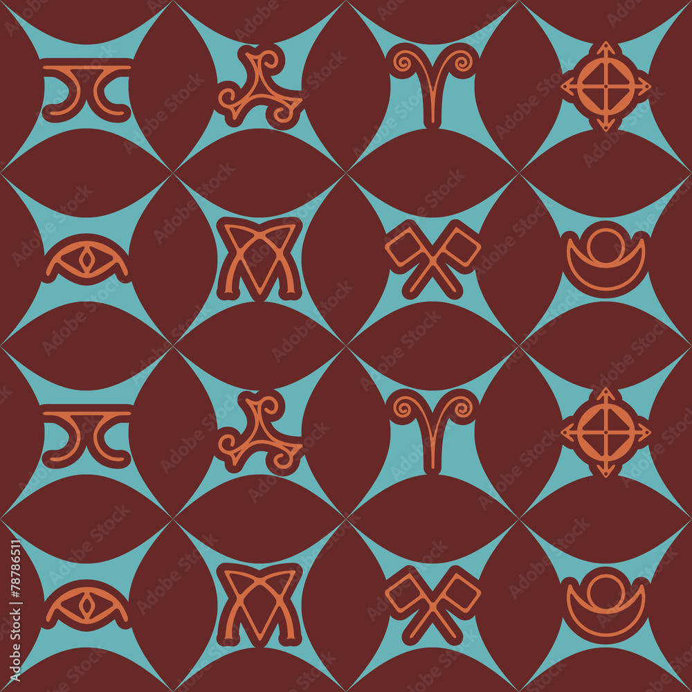 seamless background with magical symbols of the Elves of Fyn Stock ...