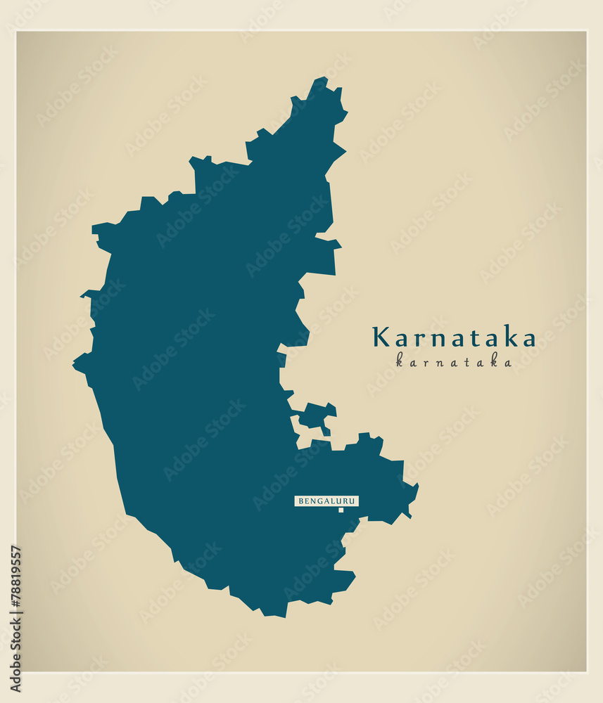 Modern Map - Karnataka IN Stock Vector | Adobe Stock