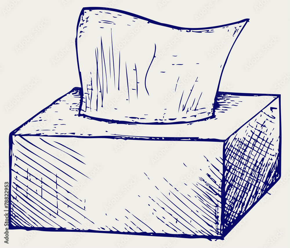 White tissue box. Doodle style Stock Vector | Adobe Stock