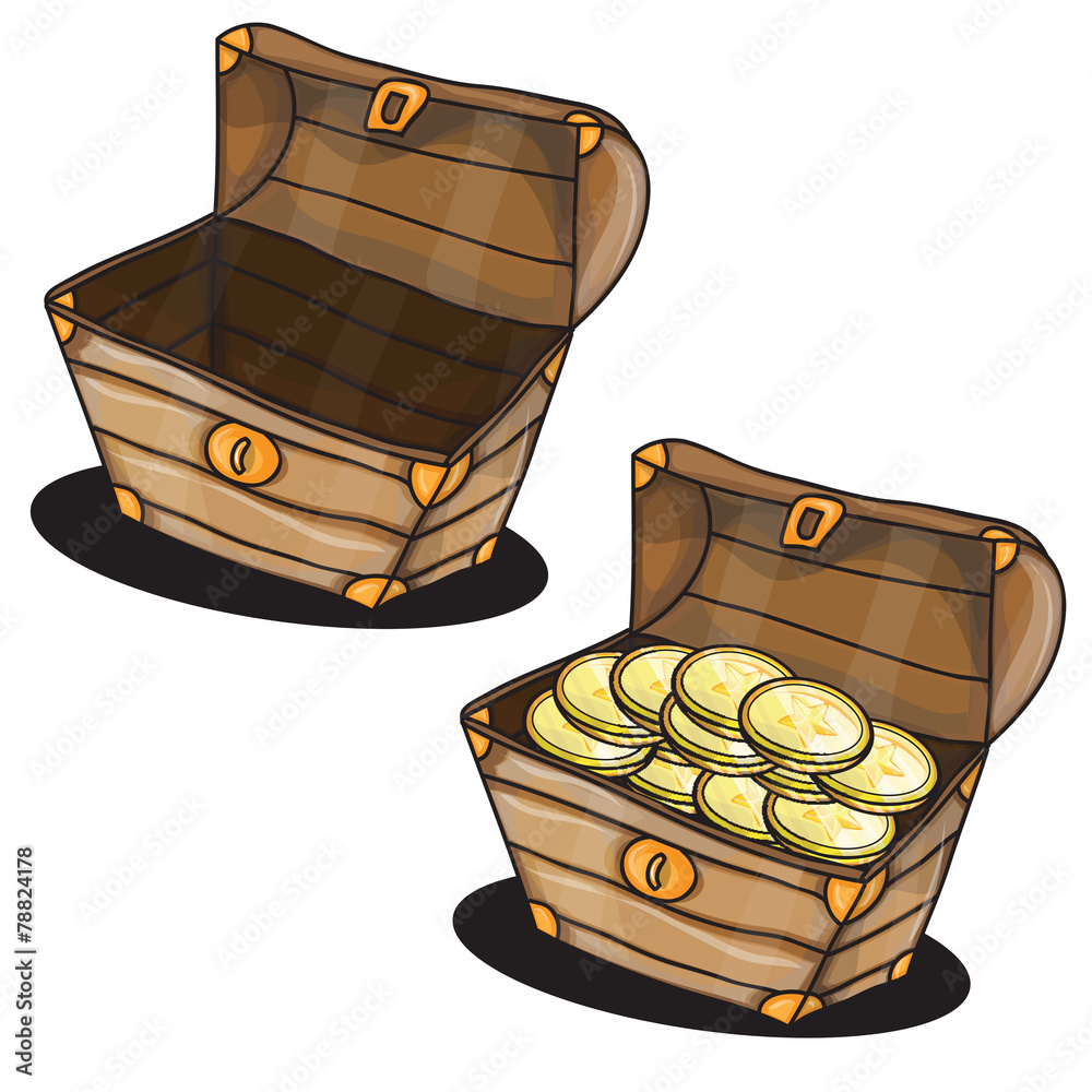 Cartoon chest Stock Vector | Adobe Stock