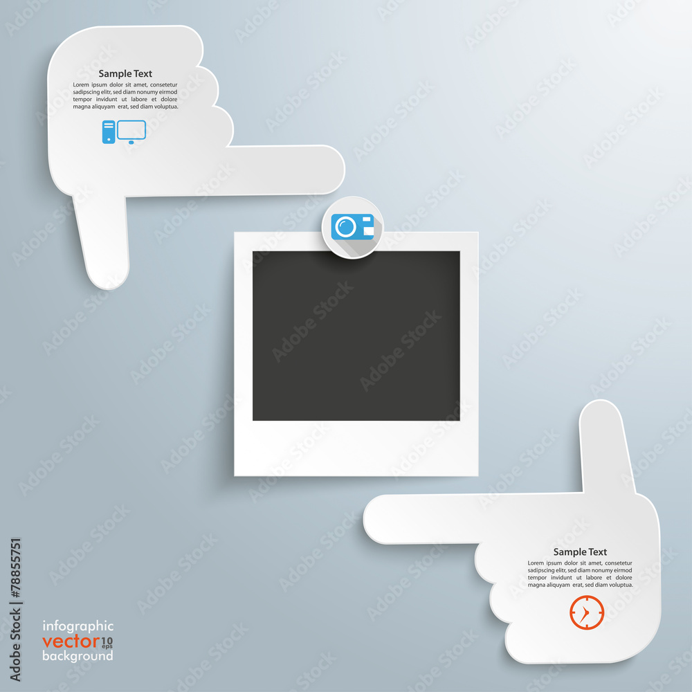 2 Hands Instant Photo Infographic Stock Vector | Adobe Stock