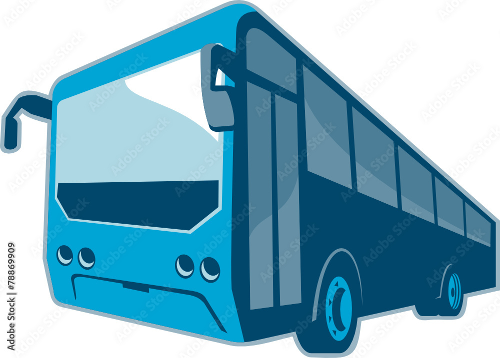 Tourist Shuttle Bus Coach Retro Stock Vector | Adobe Stock