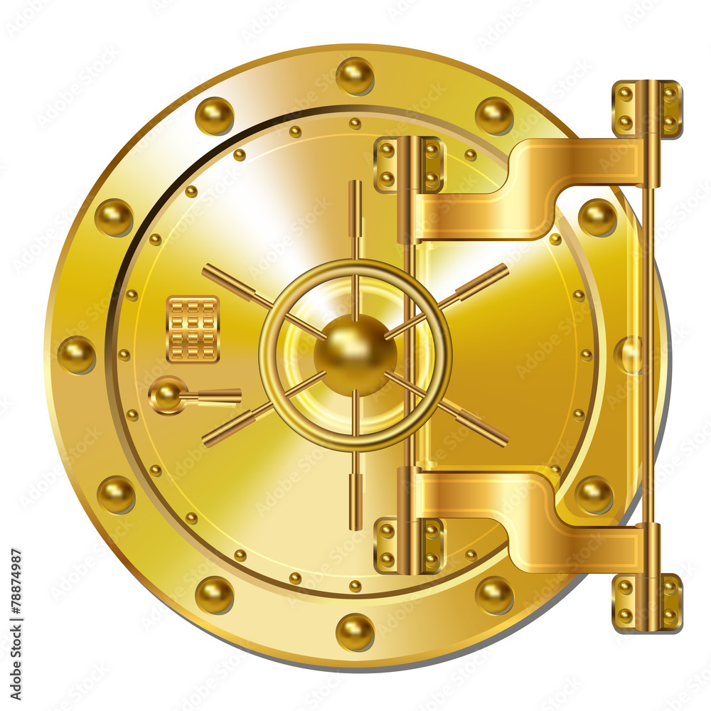 Gold Bank doors Stock Vector | Adobe Stock
