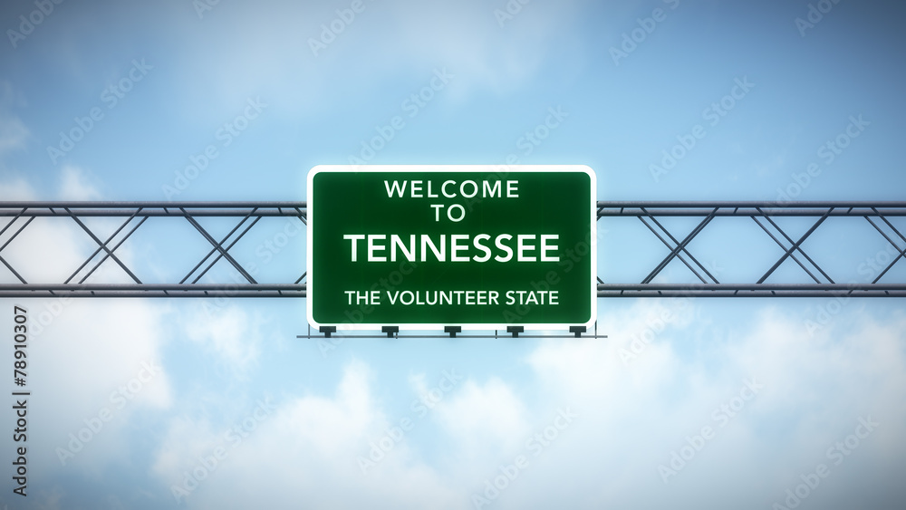 Tennessee USA State Welcome to Highway Road Sign foto de Stock | Adobe ...