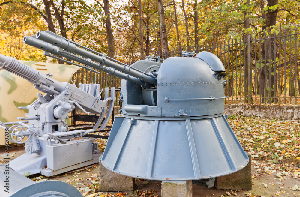 Soviet naval twin 30 mm anti-aircraft gun model AK-230 Stock Photo ...