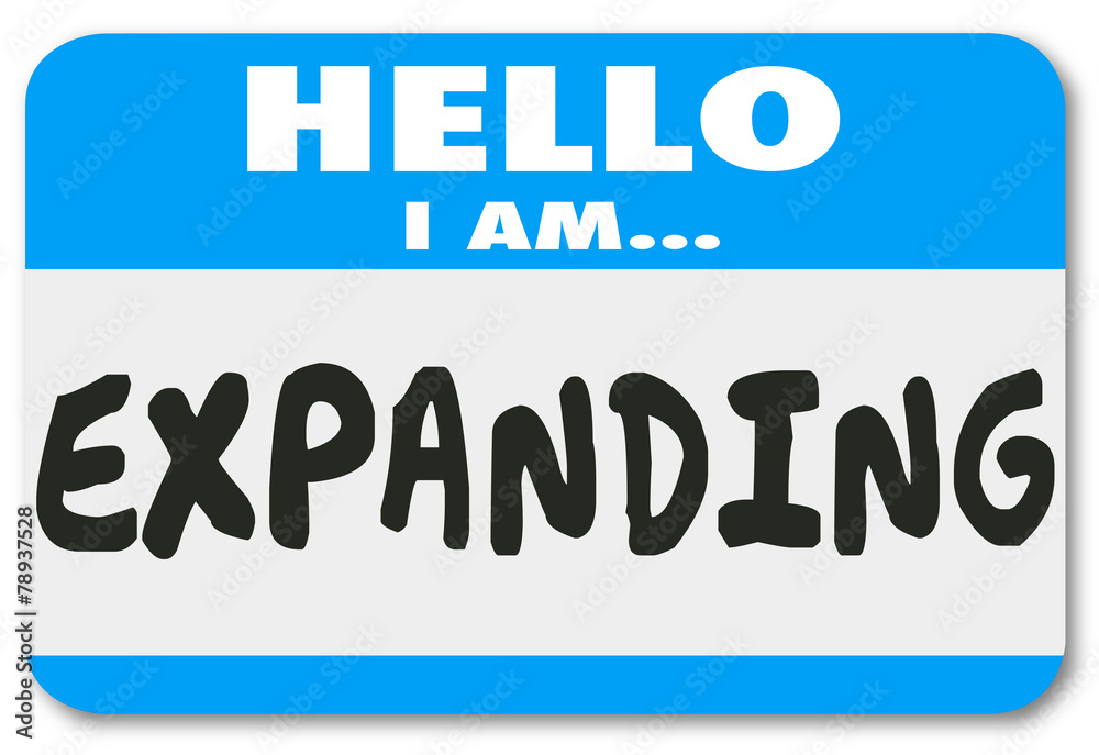 Hello I Am Expanding Name Tag Sticker Growth Expansion Increase Stock ...