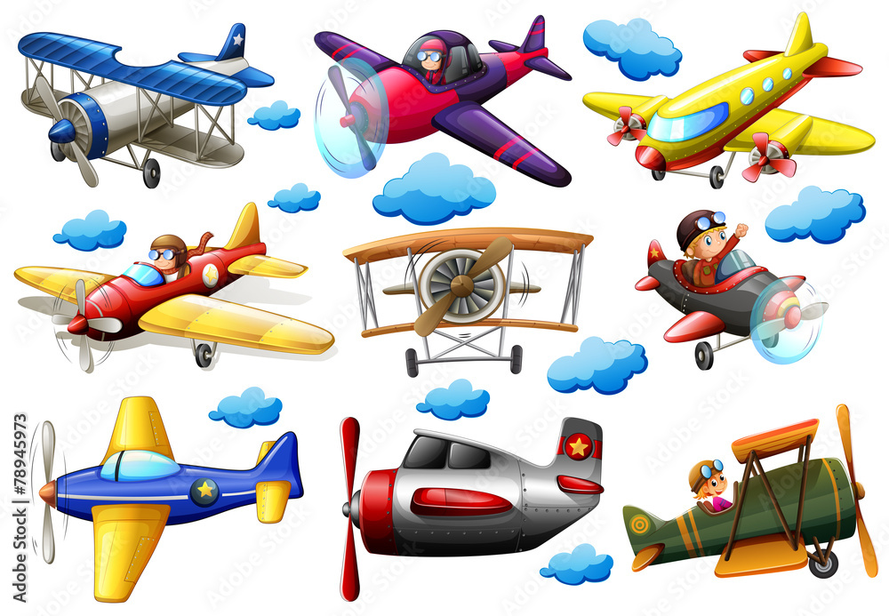 Set of planes Stock Vector | Adobe Stock