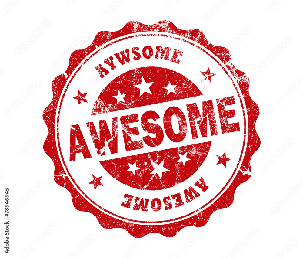 awesome stamp ilustración de Stock | Adobe Stock