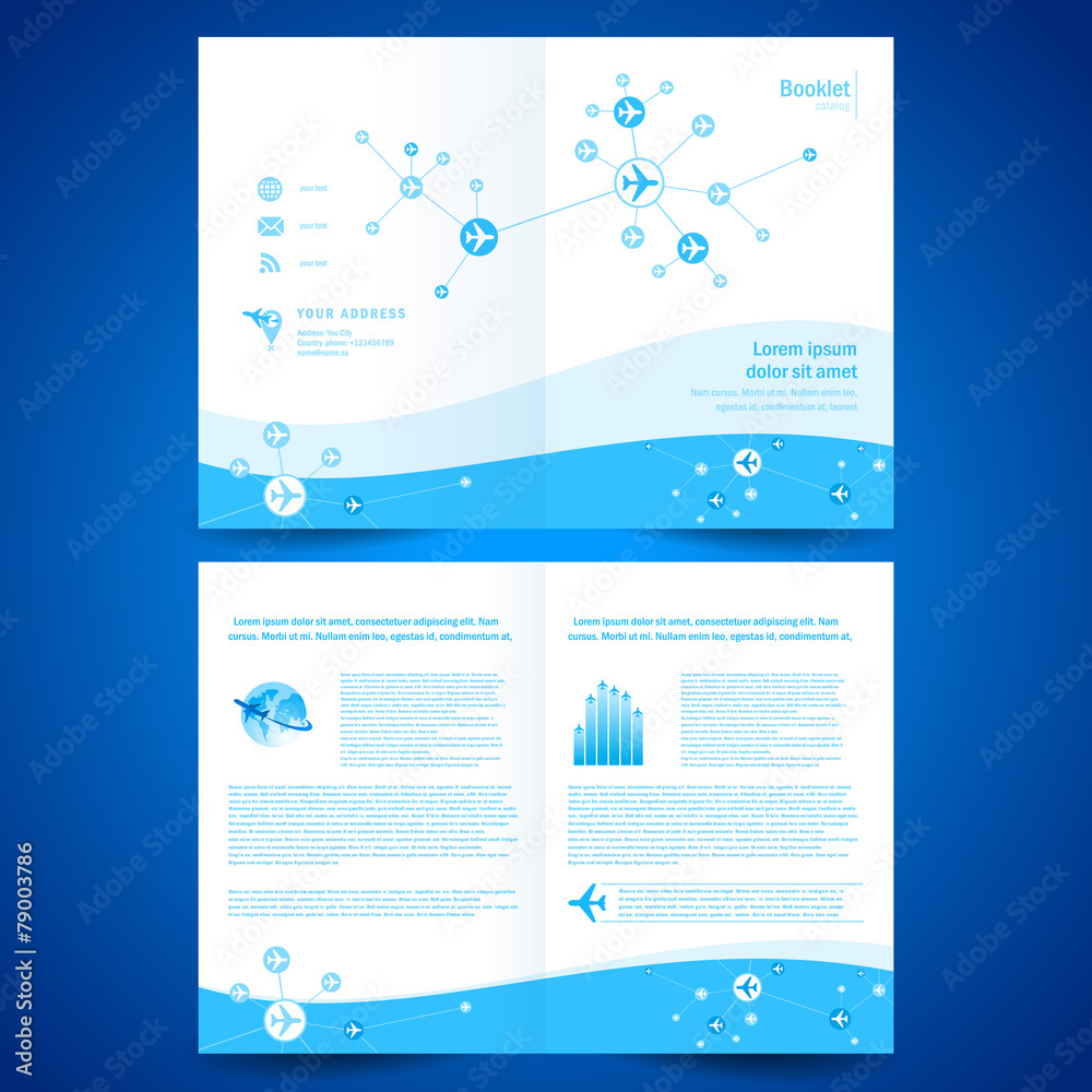 booklet catalog brochure folder airplane airline flight Stock Vector ...