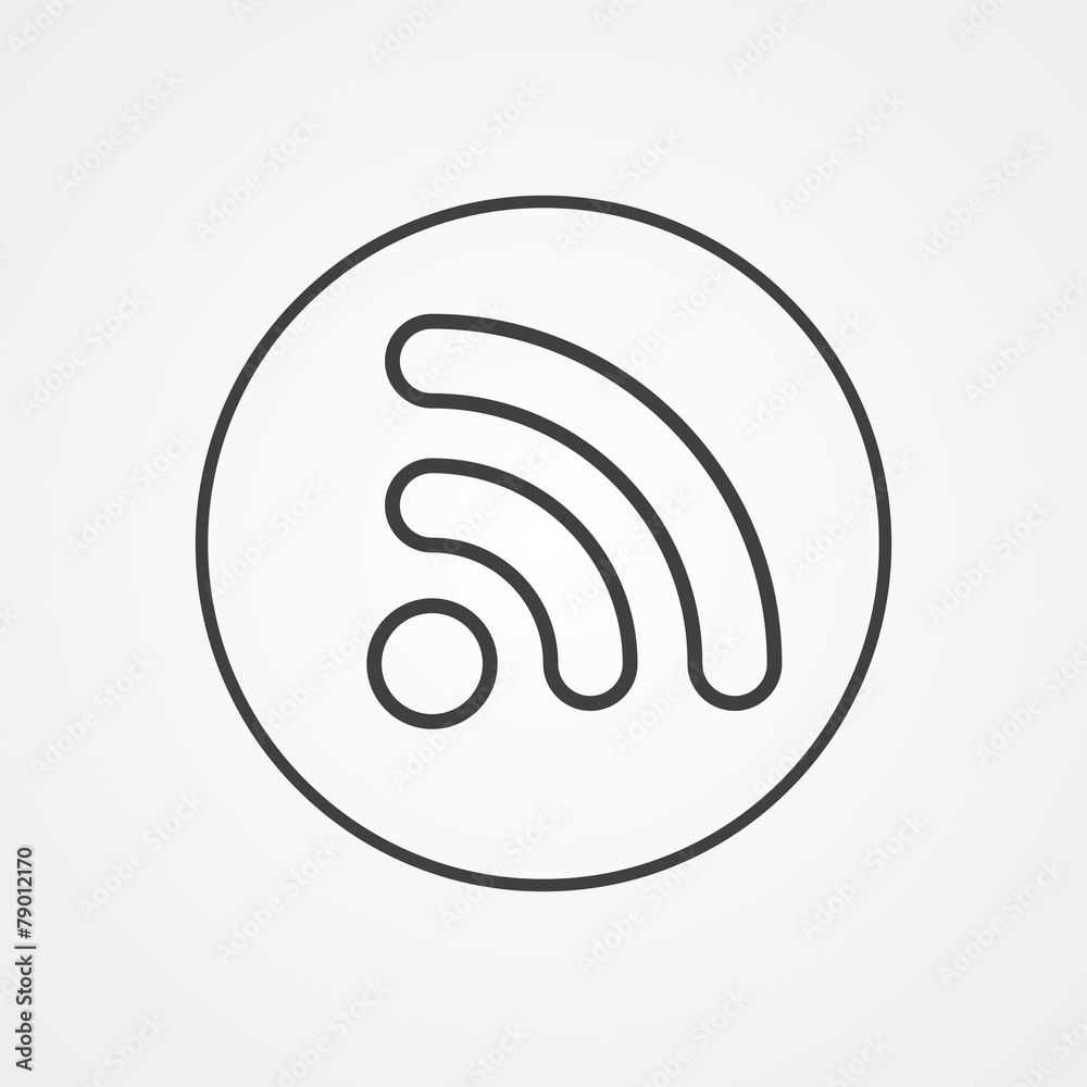 WiFi outline symbol, dark on white background, logo template. Stock ...
