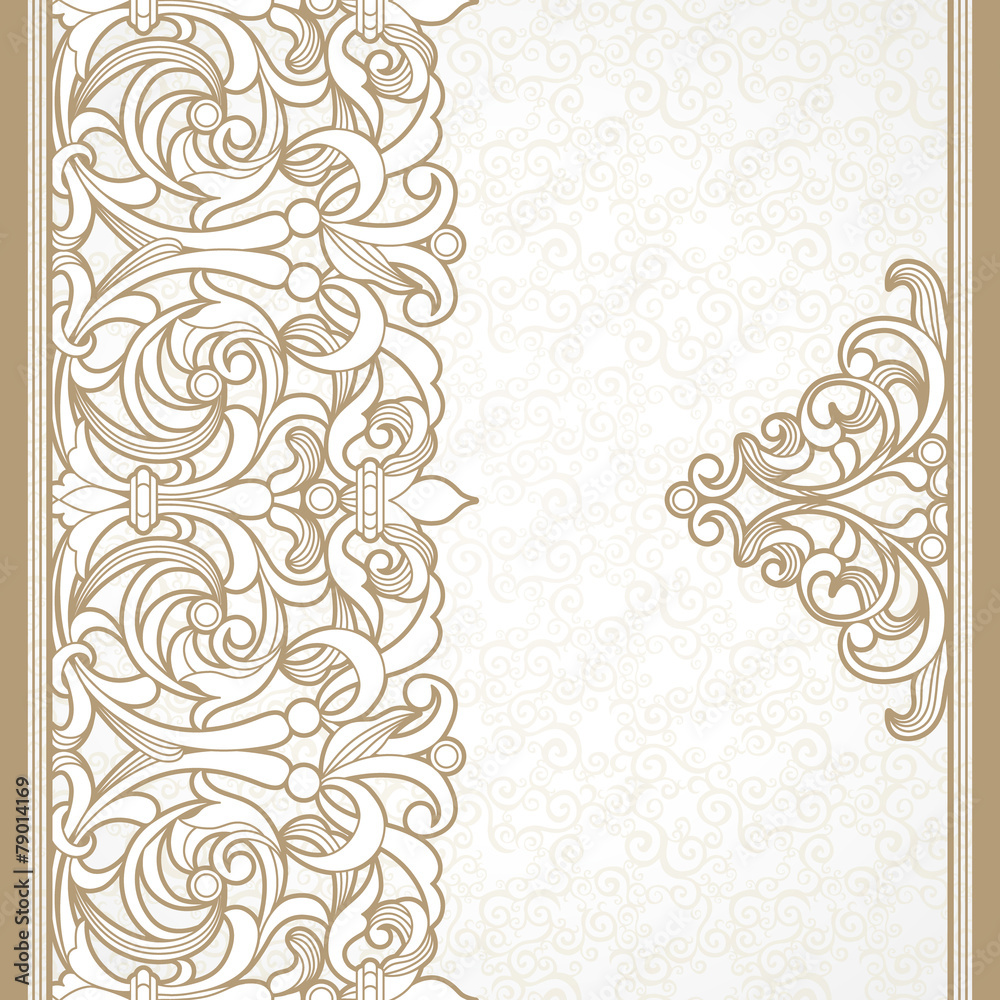 Vector floral border in Victorian style. Stock Vector | Adobe Stock