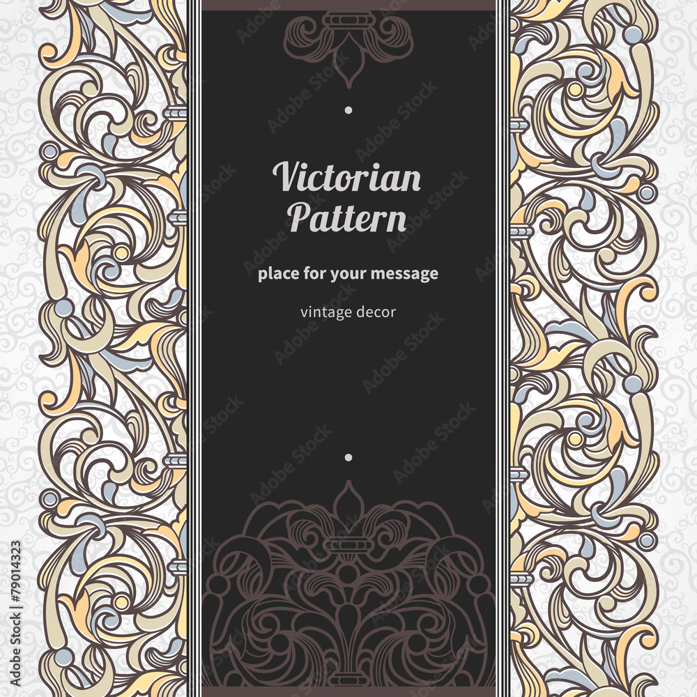 Vector floral border in Victorian style. Stock Vector | Adobe Stock