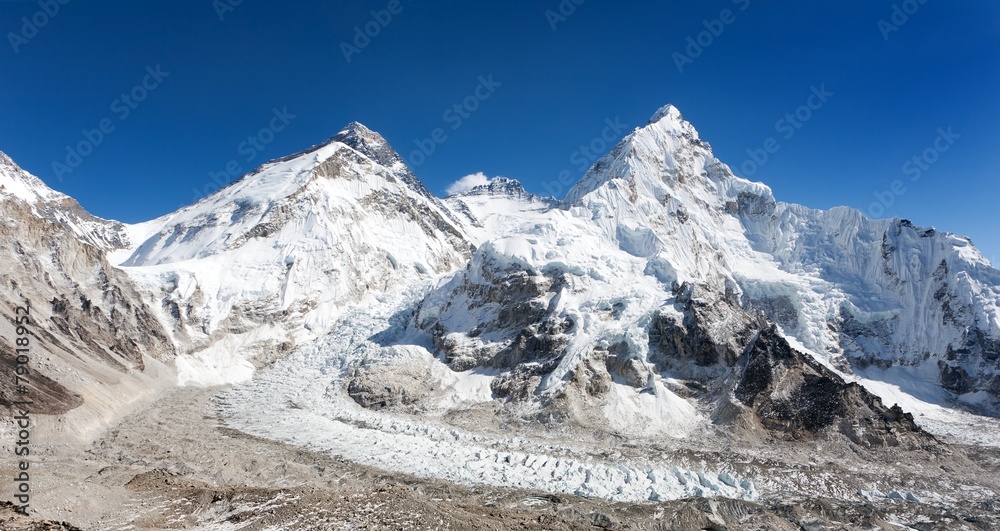 Beautiful view of mount Everest, Lhotse and nuptse Stock Photo | Adobe ...