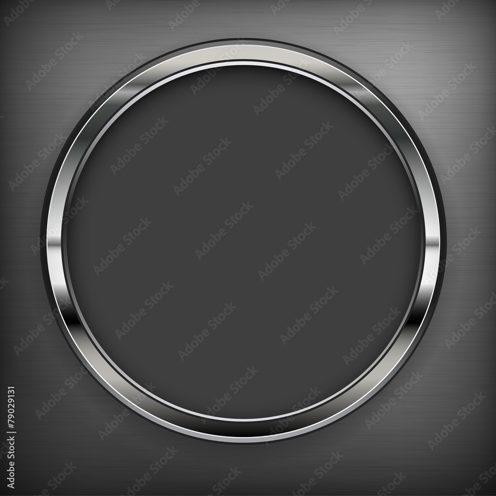 Circle metallic design elements on black, vector illustration Stock ...