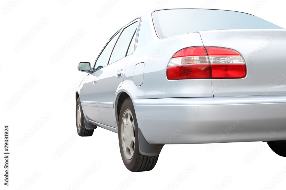 Part of back car on white background. Stock Photo | Adobe Stock