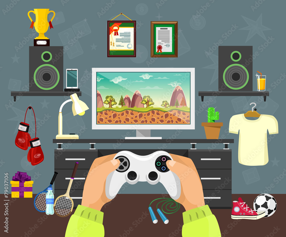 Vector flat game illustration Stock Vector | Adobe Stock