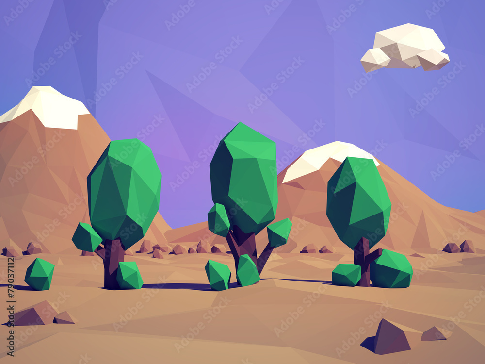 low-poly landscape Stock Illustration | Adobe Stock
