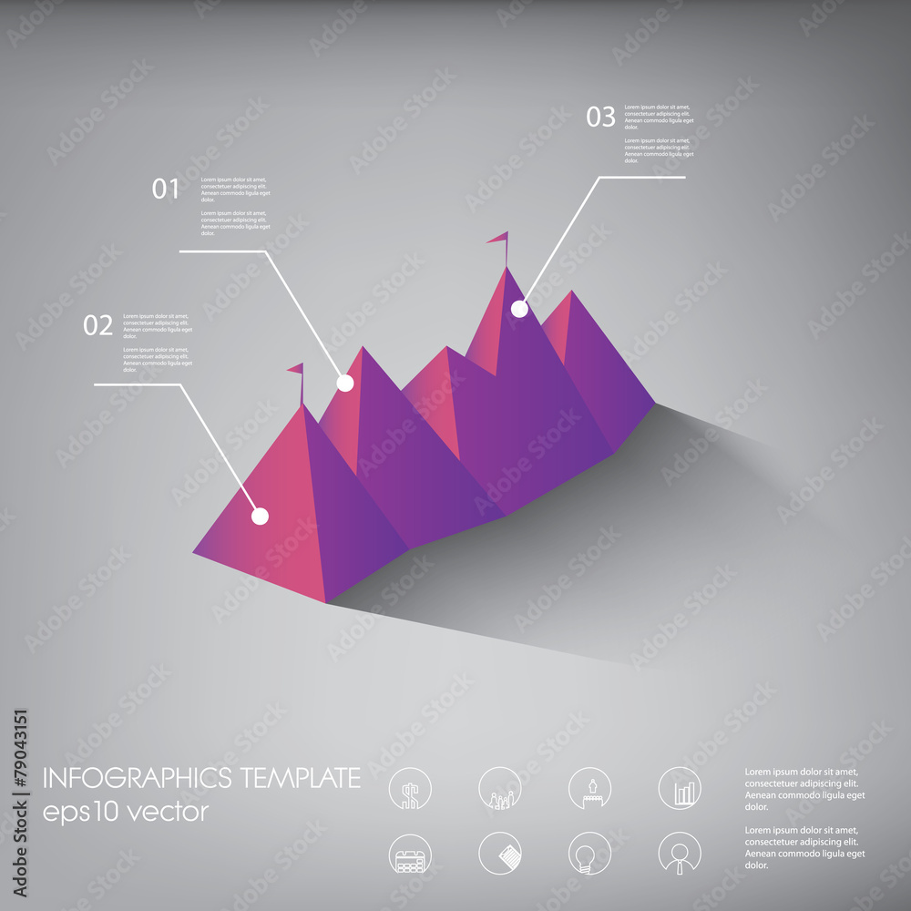 Polygon infographics background template or layout with line Stock ...