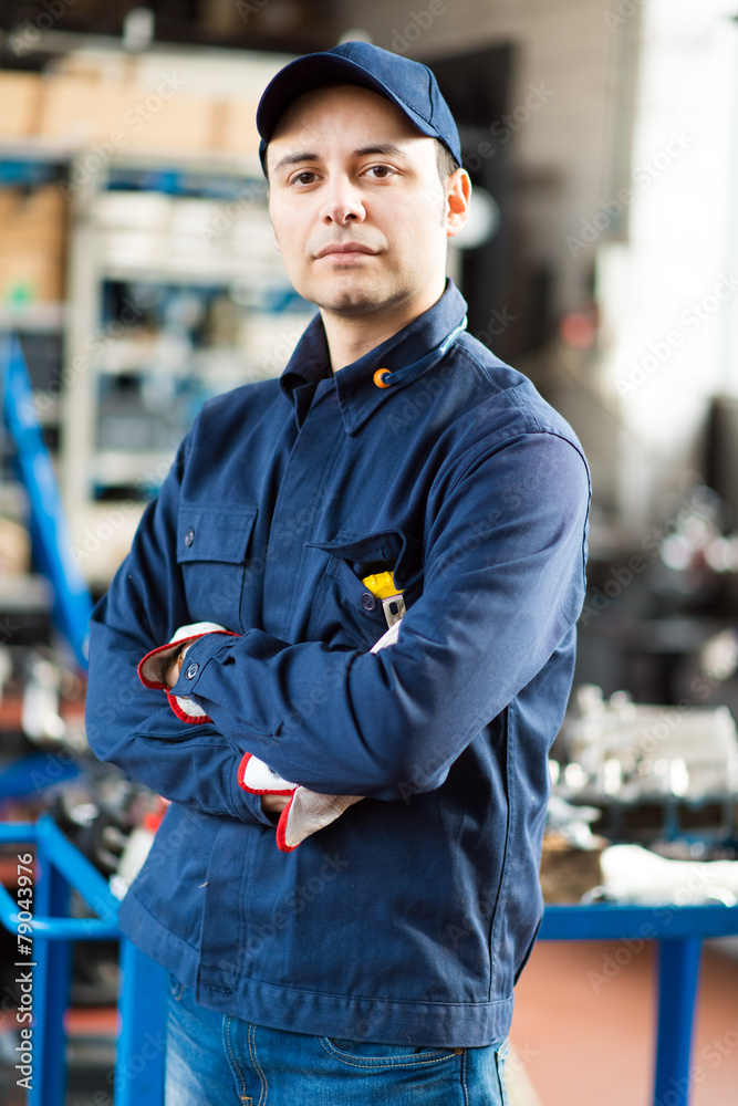Young mechanic portrait Stock Photo | Adobe Stock