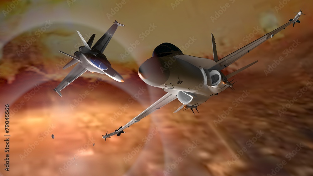 Fighting airplanes Stock Illustration | Adobe Stock