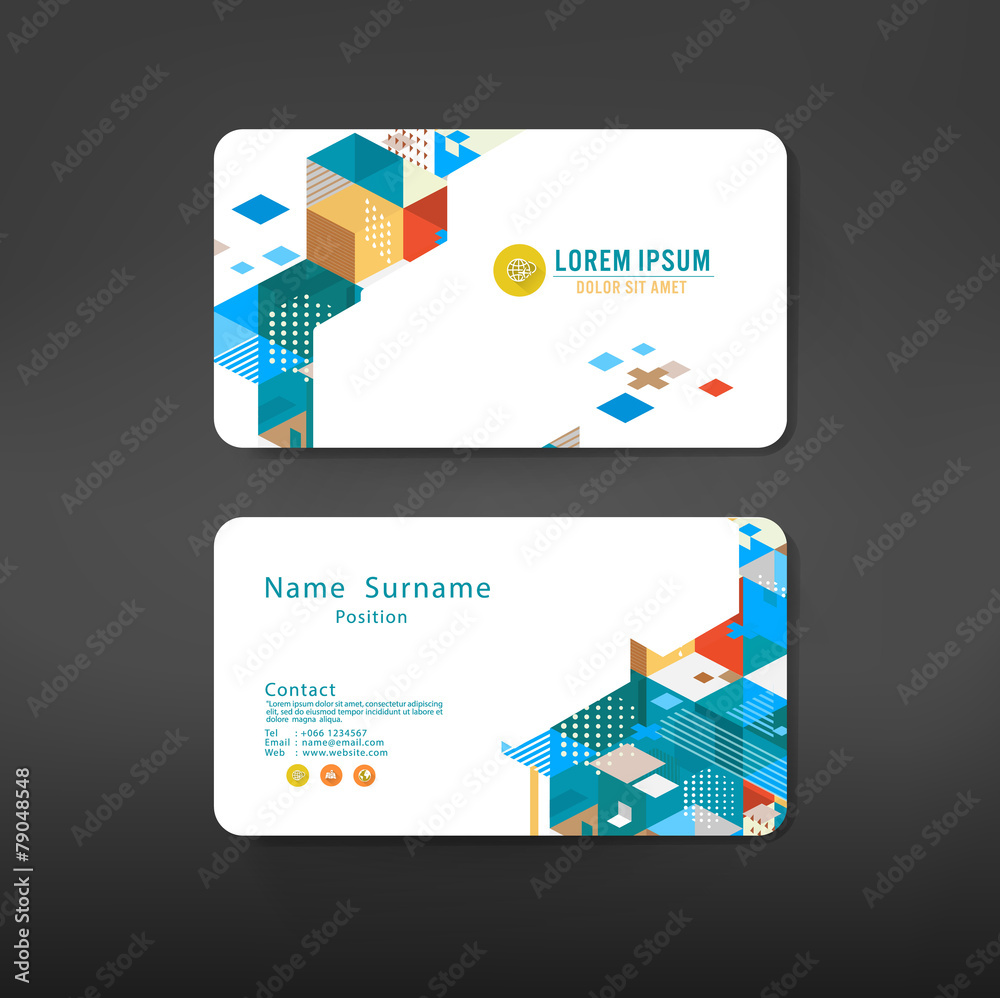 geometric business cards design template layout Stock Photo | Adobe Stock