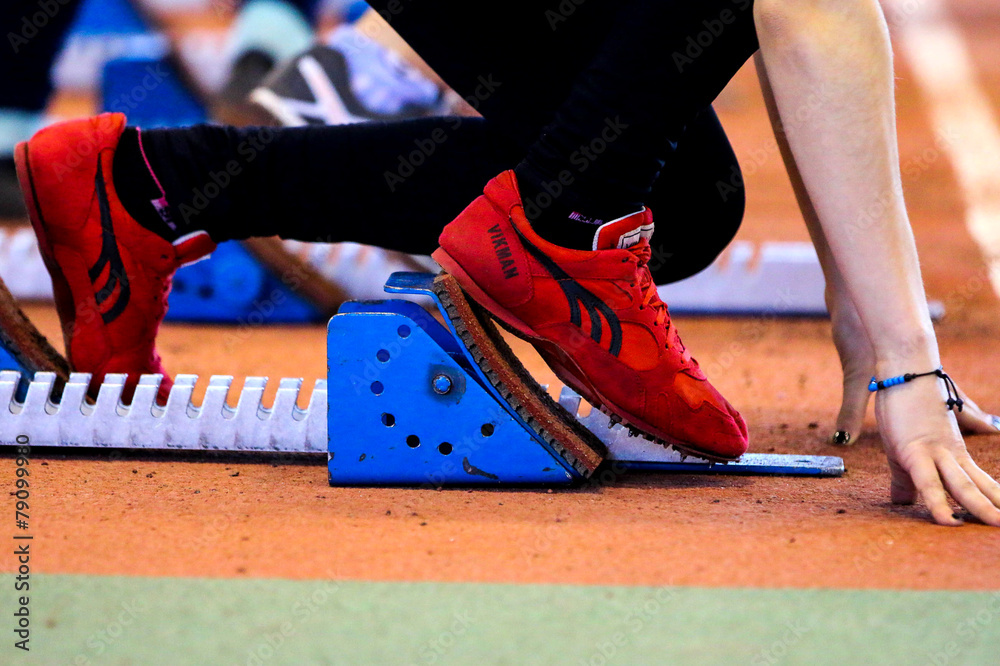 Sprinter at the start Stock Photo | Adobe Stock