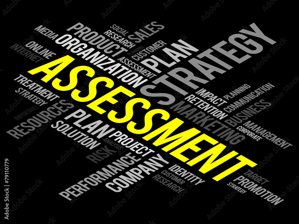 Assessment word cloud, business concept Stock Vector | Adobe Stock