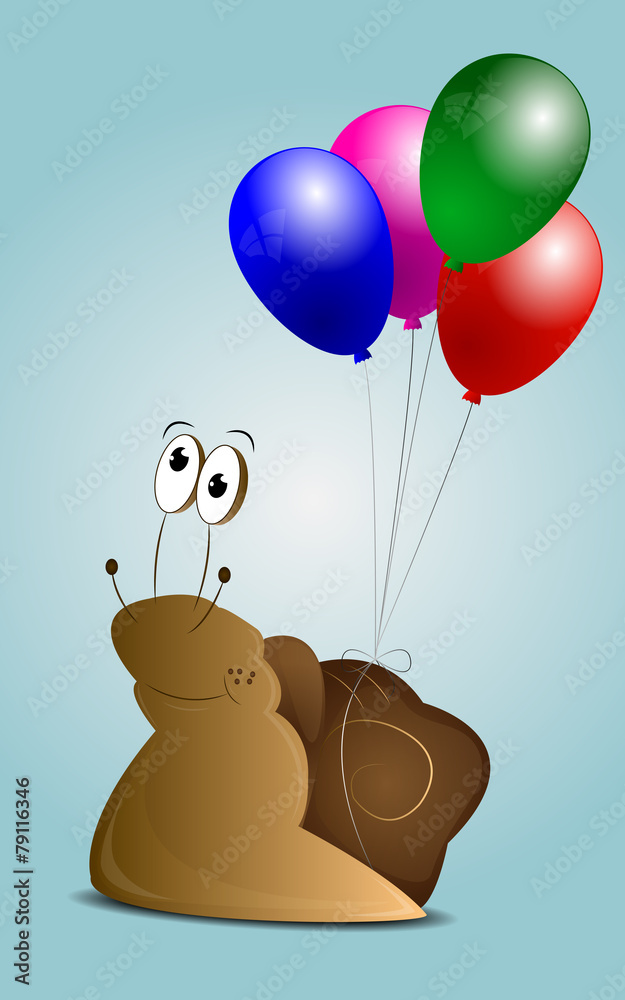 Cartoon celebrating snail Stock Illustration | Adobe Stock
