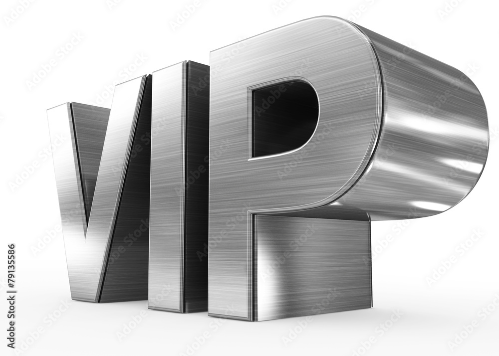 VIP metal - 3d letters isolated on white Stock Illustration | Adobe Stock