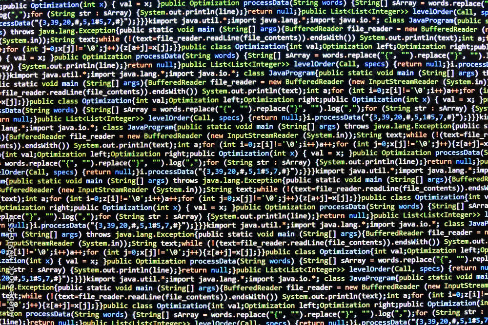 Programming code script abstract screen of software developer. Stock-Foto | Adobe Stock