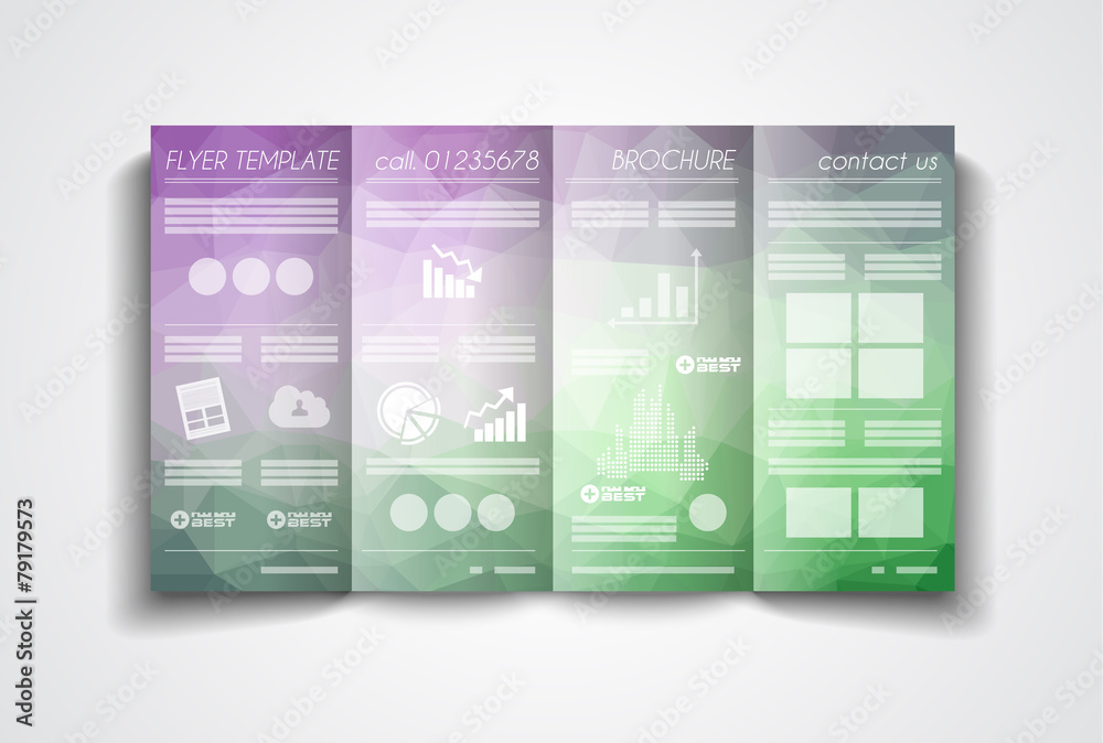 Vector tri fold brochure template design or flyer layout Stock Vector ...