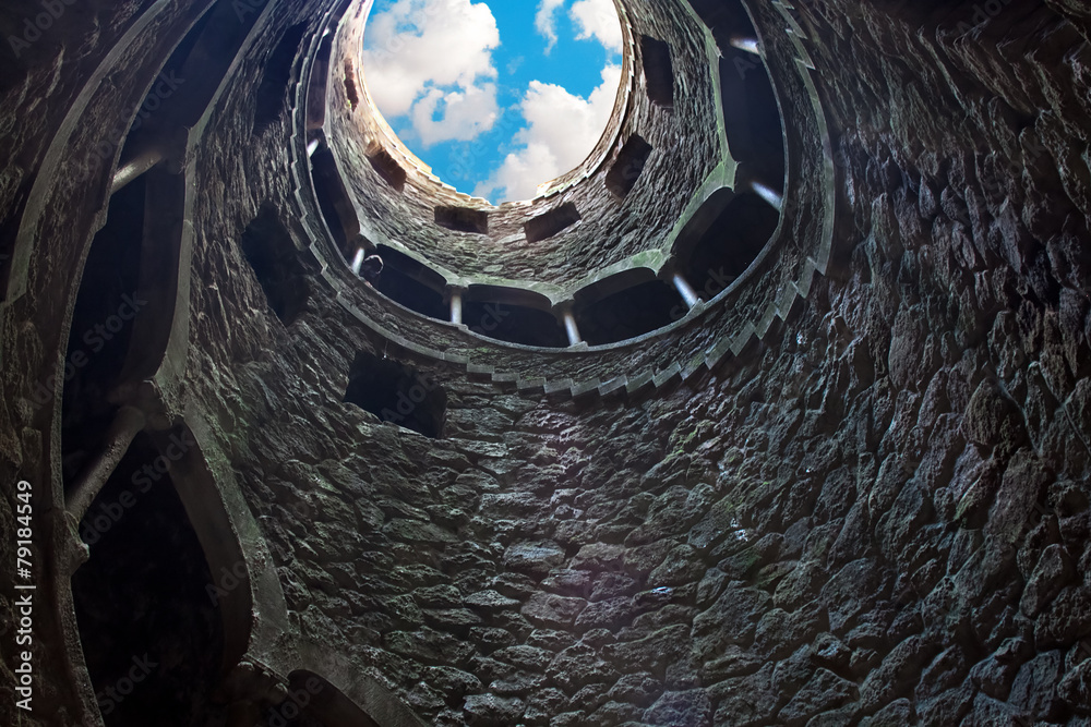 Masonic initiation well in Quinta da Regaleira, Sintra, Portugal Stock ...