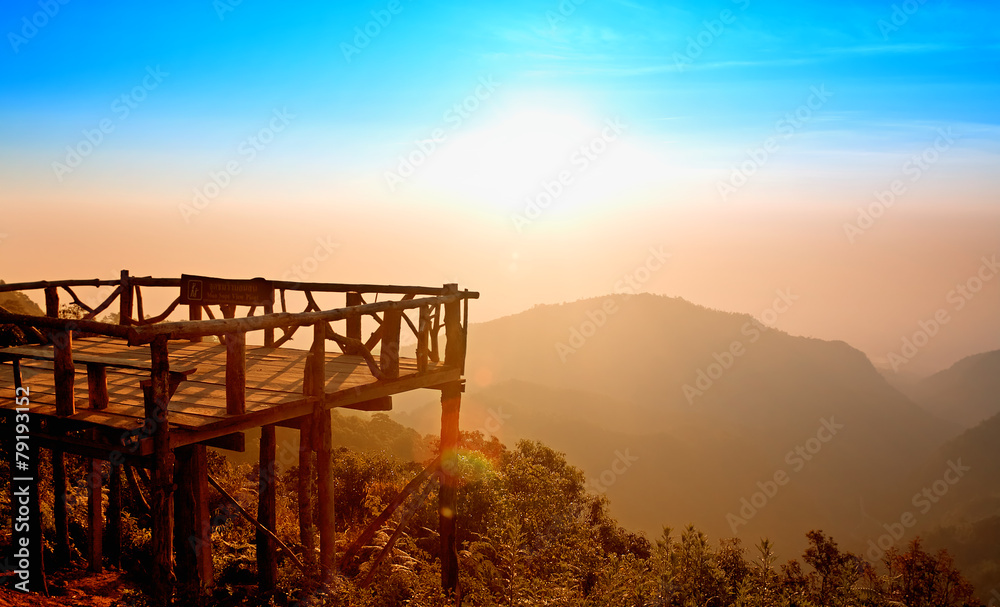 Mon Sone view point at Mount Ang Khang, Province Chang Mai, Thai Stock ...