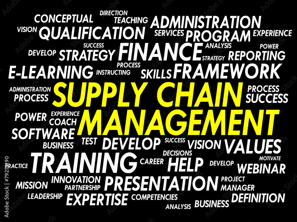 Supply Chain Management word cloud, business concept Stock Vector ...