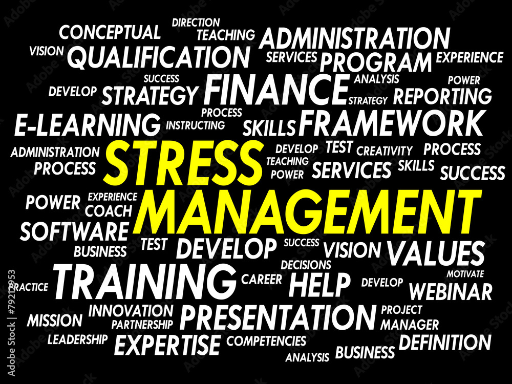 Stress Management word cloud, business concept Stock Vector | Adobe Stock