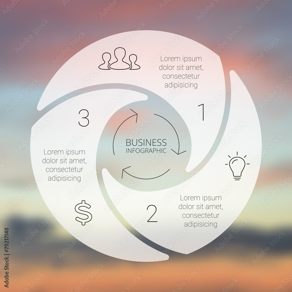 Circle line infographic. Template for cycle diagram, graph Stock Vector ...