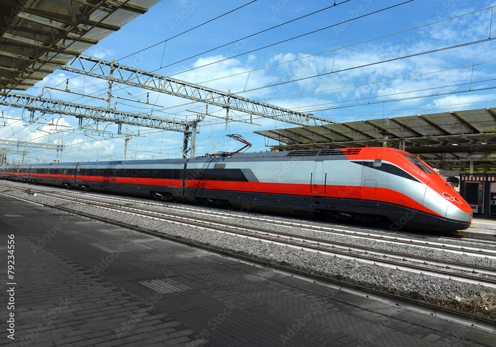 high-speed train at the railway station Stock Photo | Adobe Stock