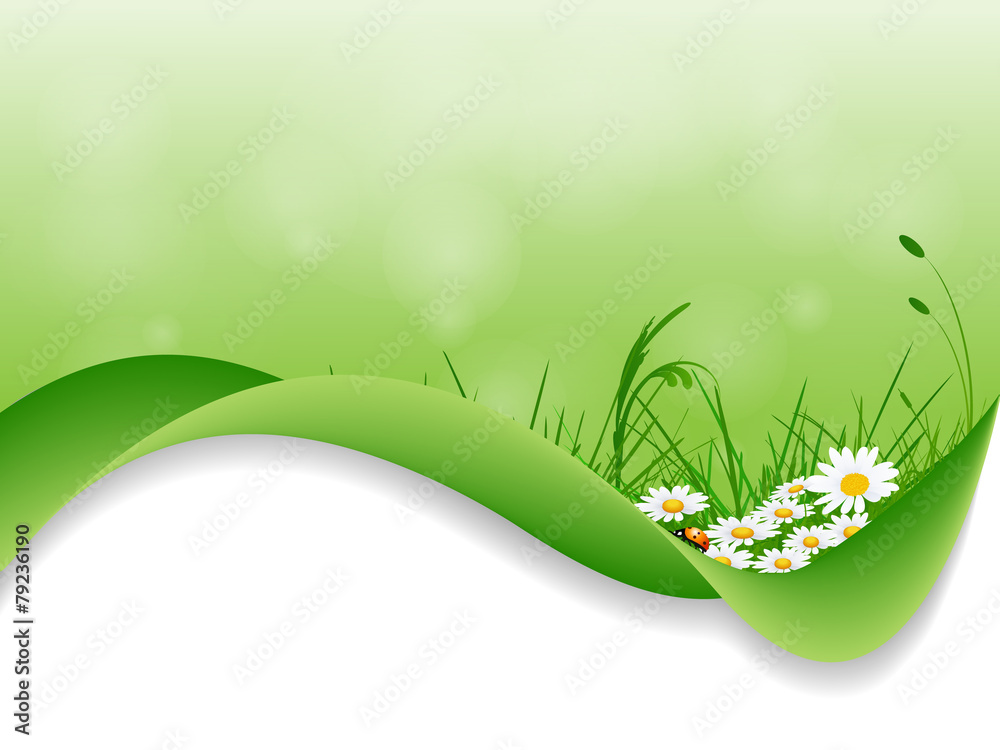Fresh green nature border design Stock Vector | Adobe Stock