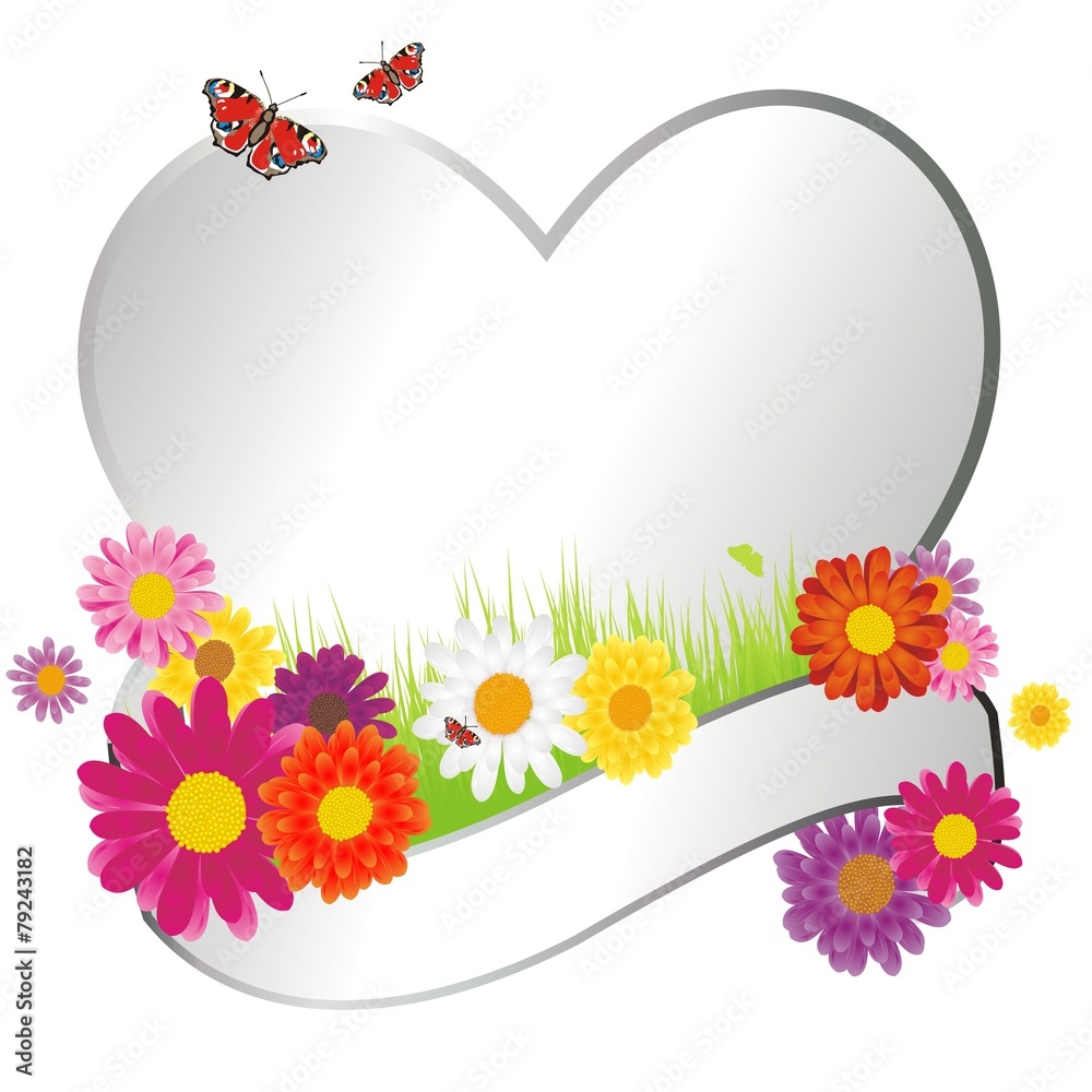 Banderole mit Blumen Stock-Vektorgrafik | Adobe Stock