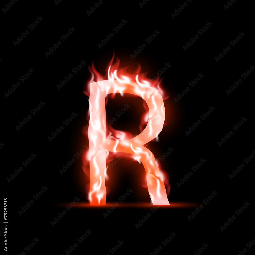 vector letter with red fire Stock Vector | Adobe Stock