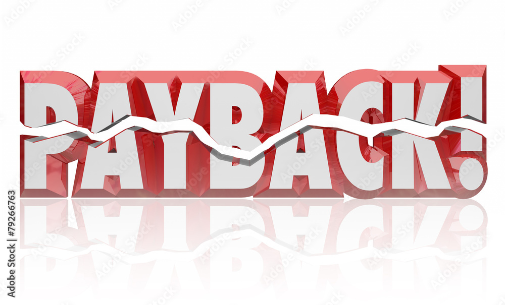 Payback 3d Word Revenge Vengeance Retribution Get Justice Settle Stock ...