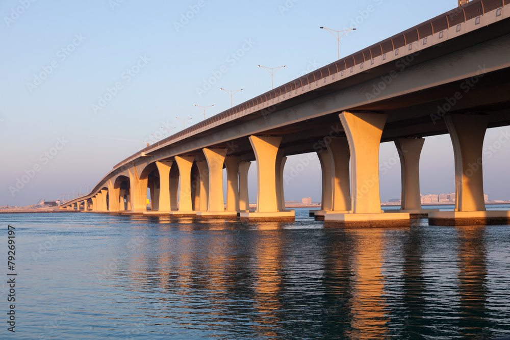 Sheikh Khalifa Bridge in Abu Dhabi, United Arab Emirates Stock Photo ...